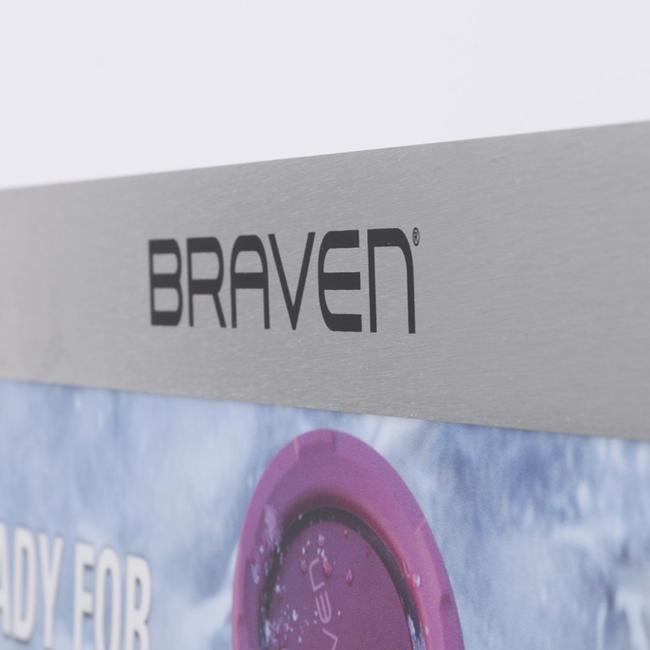 Acrylic display stand for Bluetooth speakers - side view