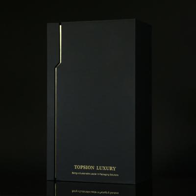 China Custom Luxury Wine Packaging Box With 3D Raster Matte Black Pull Out Drawer for sale