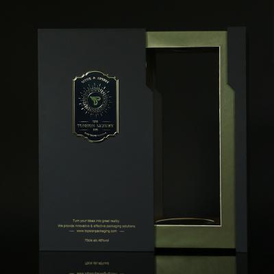 China Custom Luxury Wine Packaging Box With 3D Raster Matte Black Pull Out Drawer for sale