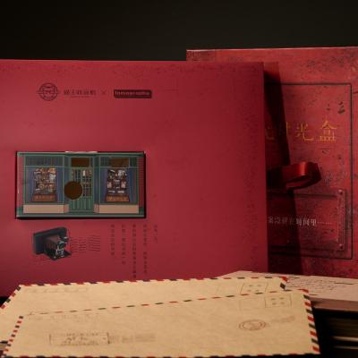 China Custom Handmade Composite Packaging Vintage Style Box With Button Complex Structural for sale