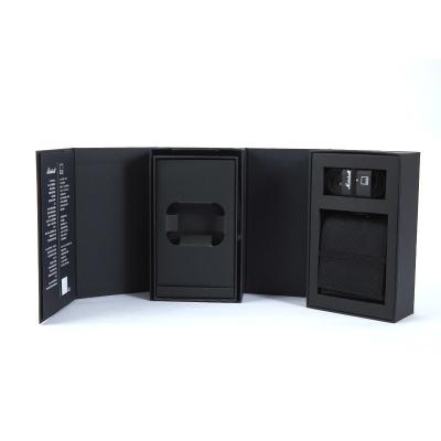 China Handmade Matte Black Custom High End Clamshell Gift Box with Magnetic Closure for sale