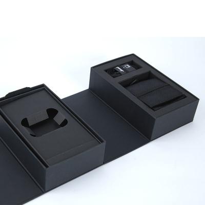 China Handmade Matte Black Custom High End Clamshell Gift Box with Magnetic Closure for sale