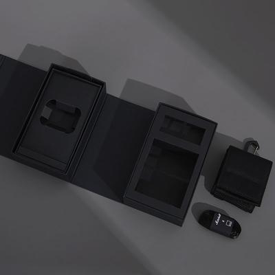 China Handmade Matte Black Custom High End Clamshell Gift Box with Magnetic Closure for sale