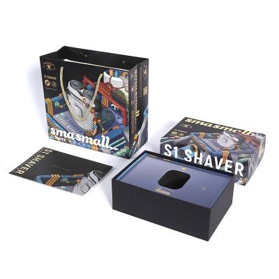 China Premium Design Recyclable Paper Custom Electronics Gift Box with Hang Bag for sale