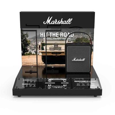 China Acrylic Audio Speaker Display Stand Custom Functional With Metal Button for sale