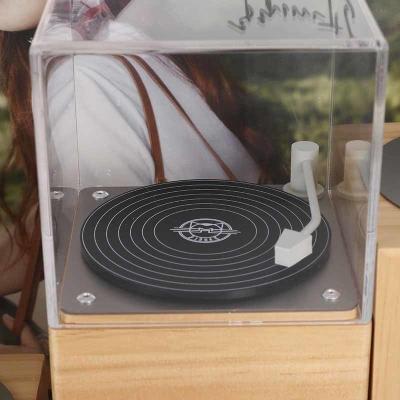 China Wooden Metal Acrylic Record Display Turntable LP Record Player Display Rack Stand for sale