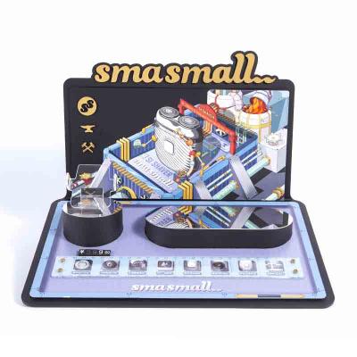 China Matte Black L Shape Metal And Acrylic Nose Hair Trimmer Shaver Display Stand Rack Set for sale