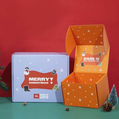 China Christams Festival Folding Handmade Holographic Mailer Shipping Custom Corrugated Box for sale