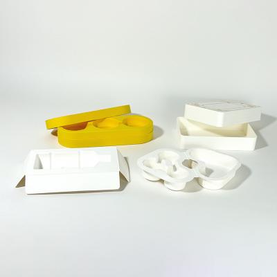 China Recyclable Eco Friendly Pulp Tray Packaging Biodegradable Green Paper Cardboard Fiber Tray for sale
