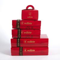 Quality Handmade Red Small Gift Packaging Box With Foldable Base Lid And Handle for sale