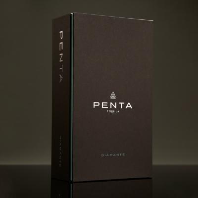 Cina Scatola per imballaggio vino nero opaco soft touch, coperchio a conchiglia in carta rigida personalizzata, spalla in vendita