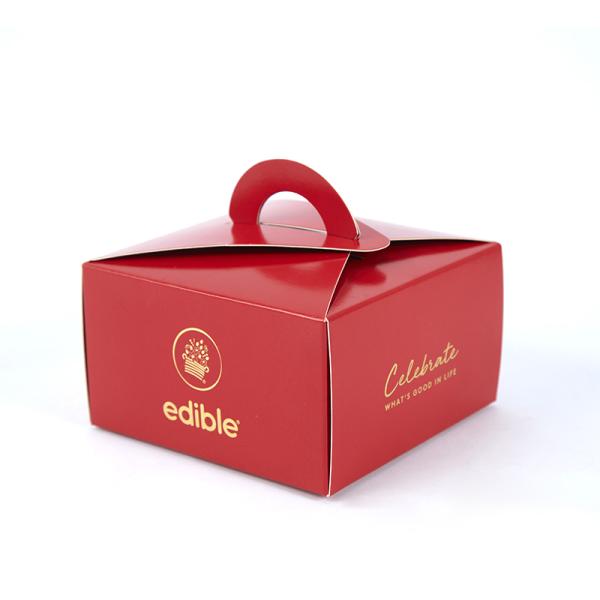 Quality Handmade Red Small Gift Packaging Box With Foldable Base Lid And Handle for sale
