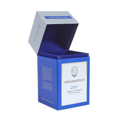 Cina Scatola per imballaggio vino whisky in carta e cartone rigido con coperchio e base, confezione regalo per vino in vendita