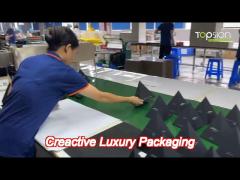 matte black triangular creactive luxury packaging perfume fragrance gift display box