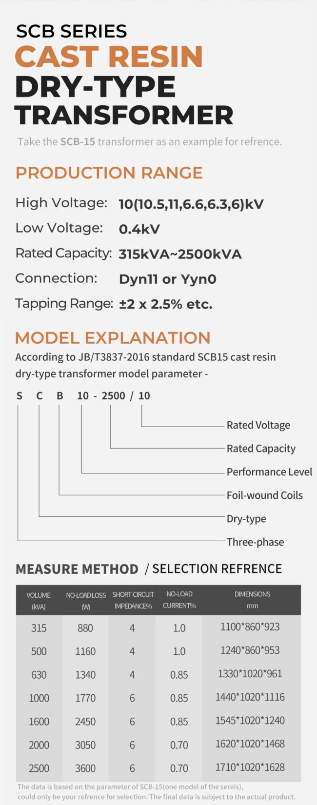 Scb11-500kVA/20kv/0.4kv Cast Resin Dry-Type Distribution Power Transformer