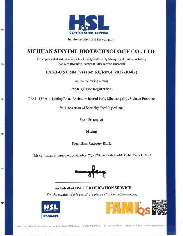 FAMI-QS - Sichuan Sinyiml Biotechnology Co., Ltd.