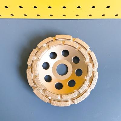 China 6 Inch 150mm Rigid Double Row Cup Grinding Wheel 6 Diamond Cup Wheel for sale