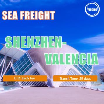 China Shenzhen China To Valencia Spain International Sea Freight Services 29 Days for sale