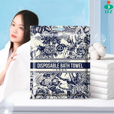 China Disposable Big Size Travel Bath Towel White for Hotel Bathroom for sale