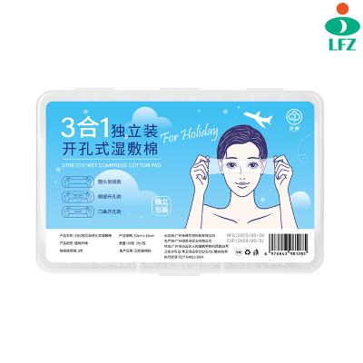 China Absorbent Stretchable Cotton Makeup Pads Toner Application and Wet Compress Use for sale
