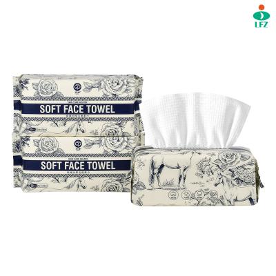 China Non-woven Disposable Towel Disposable Face Tissue Skin Care Make up Use for sale