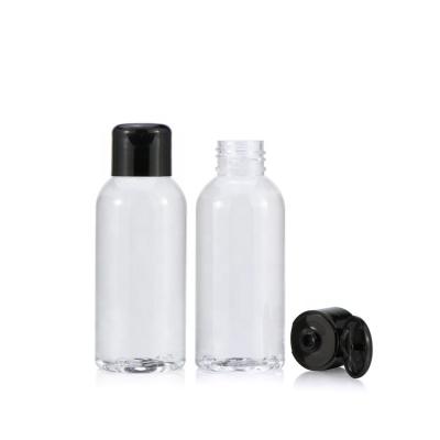 Cina Berretti neri a pressione trasparenti di 100ml Flip Top Plastic Bottles With in vendita