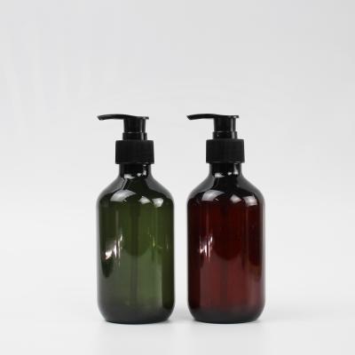 Cina Bottiglia di plastica dello sciampo dell'ANIMALE DOMESTICO vuoto trasparente di Wholesale Brown Gray 300ml del produttore con il cappuccio della pompa in vendita