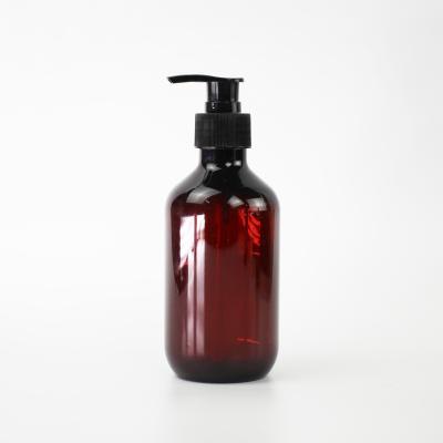 China Garrafa plástica do champô do ANIMAL DE ESTIMAÇÃO vazio transparente de Wholesale Brown Gray 300ml do fabricante com tampão da bomba à venda
