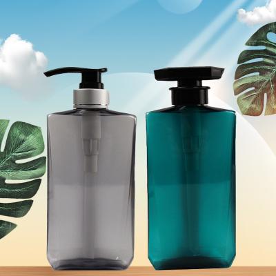 China Druck HAUSTIER 500ml der klaren leeren quadratischen Lotions-Pumpflasche für Shampoo-und Conditioner-Flaschen zu verkaufen