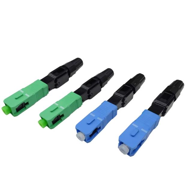 Close-up of fiber connector components