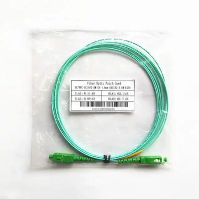Cina Single Mode Multimode SC APC Cavo a fibra ottica Giarrettiera Acqua Turchese 1.6mm 3.5m Cordone a fibra ottica in vendita