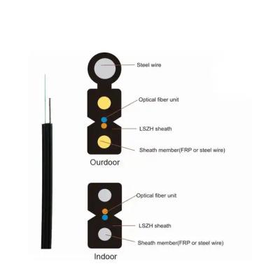 Cina LSZH FTTH Drop Cable 100m 2 Fiber Count LSZH Fiber Cable Jacket Rivestimento in fibra 9/125μM in vendita