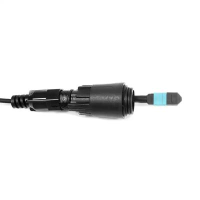 Cina Cable ottico a fibra ottica tattica impermeabile SM 12 Core 24 Core OM3 OM4 ODVA MPO MTP Connector in vendita