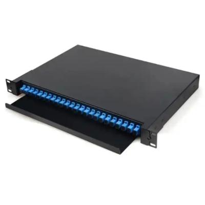 Cina FTTH ODF Fiber Optic Patch Panel 24/12 Core Sc/LC/FC/St Connector Fix / Pulling Type in vendita