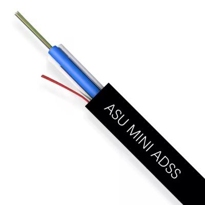 China ASU Mini ADSS Fiber Optic Cable 8 Core-24 Cores 2km Single Mode G652D Aerial Self Support for sale