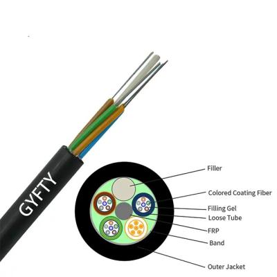 China Cabo de Fibra Óptica para Exterior 12 24 48 Fios Capa PE Bainha Fibra Óptica 12 Fios Cabo GYFTY à venda