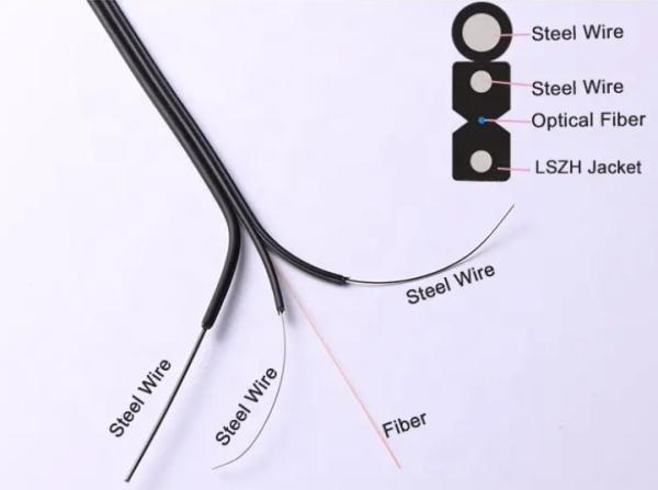 Quality Fig-8 2 Core FTTH Drop Cable Self Supporting Aerial Fiber Drop Cable for sale