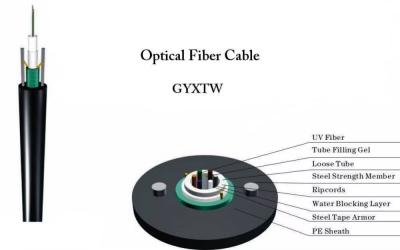China Single Mode Outdoor Armoured Fiber Optic Cable Fibre Optique GYXTW Cable Drop De Fibra Optica for sale