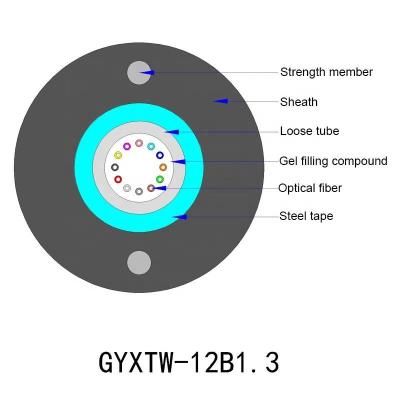 中国 GYXTW シングルモードOS1 OS2 OM2 OM3 2 4 6 8 12 24 コアマルチモード装甲光ファイバーケーブル 販売のため