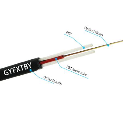 China Best-Selling GYFXTBY Mini Span GYFXTY GYTA GYTS Fiber Optic Cable Amoured 4-24 Cores Flat Drop Cable Gyfxtby Fiber Optic Cable for sale