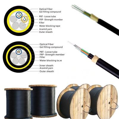 China Fibra Optica ADSS Aerial Fiber Optical Cable Double Sheath 100m 120m 200m Span 8 12 24 48 72 96 Core Fibre Optic Cable Supplier for sale