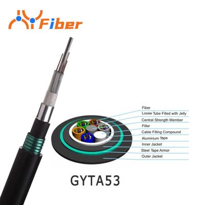China GYTA53 de gepantserde Onderwater Directe Begraven Dubbele Schede 4-288Core van de Vezel Optische Kabel kiest Wijze uit Te koop