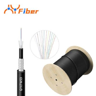 Cina prova del roditore della guaina della metropolitana del fascio concentrare del cavo a fibre ottiche di 53-4B1 GYXTW doppia in vendita