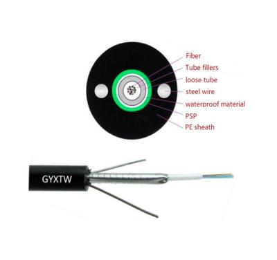Cina Filo di acciaio del centro del cavo a fibre ottiche 2-12 di comunicazione GYXTW singolo in vendita