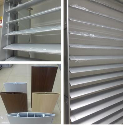 China M CITY ALUMINUM AEROFOIL LOUVER BLADE Architectural motorise sun louver for sale