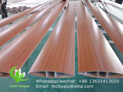 China 300mm M-CITY Airfoil louver blade aluminum Aerofoil sun louver  for facades horizontal fixed louver wood grain color for sale