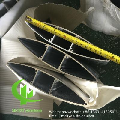 China 200mm M-CITY aluminum Aerofoil sun louver used for facades horizontal fixed louver 200mm width for sale