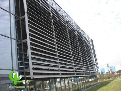 China M-CITY aluminum Aerofoil sun louvre used for facades horizontal fixed louver 300mm width for sale