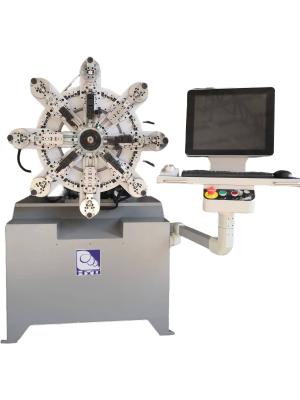 China Automatic CNC Spring Machine with 0.3-2.5MM Wire Size 10 Axes Servo Motors and 1 Year Warranty for sale