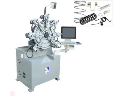 China Automatic CNC Spring Machine with 0.3-2.5MM Wire Size 10 Axes Servo Motors and 1 Year Warranty for sale